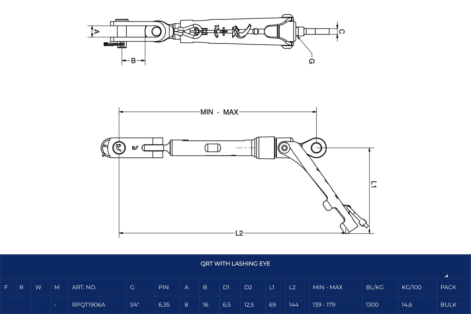 TENSOR DE OBENQUES AJUSTABLE BLUE WAVE RPQT1906A